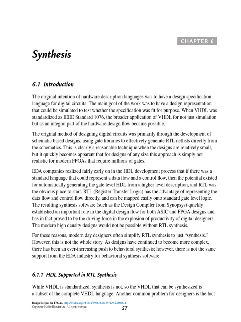 Chapter 6 Synthesis - 2016 - Design Recipes For FPGAs Second Edition | PDF | Hardware ...