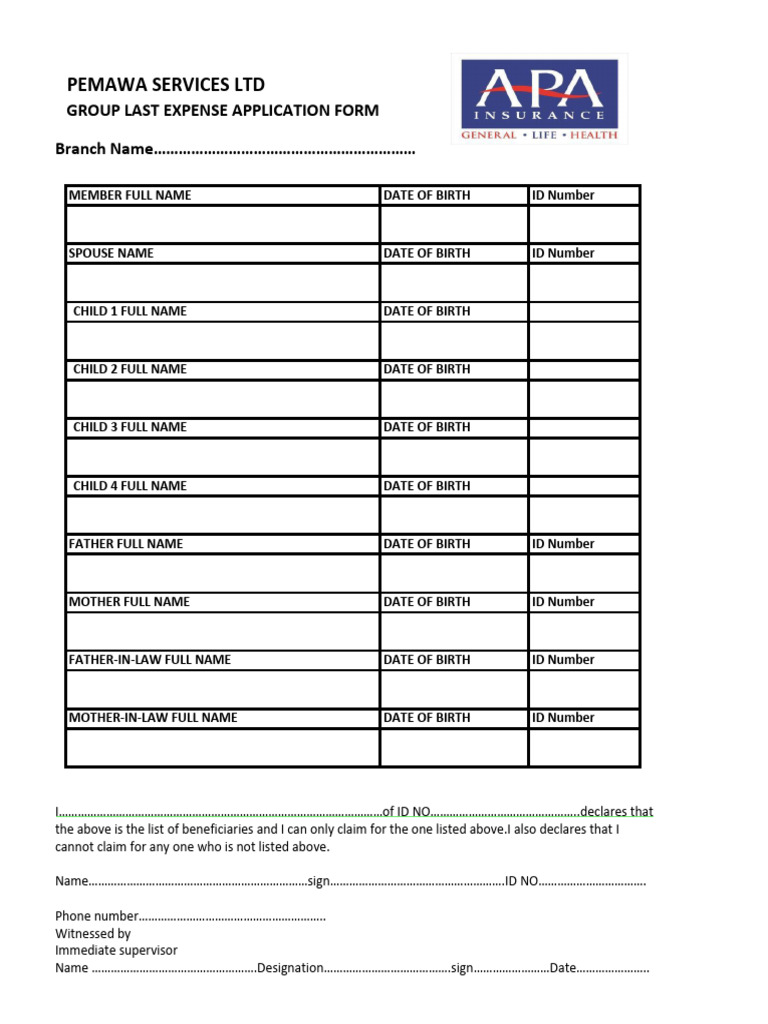 Pemawa Services Ltd-Last Expense | PDF
