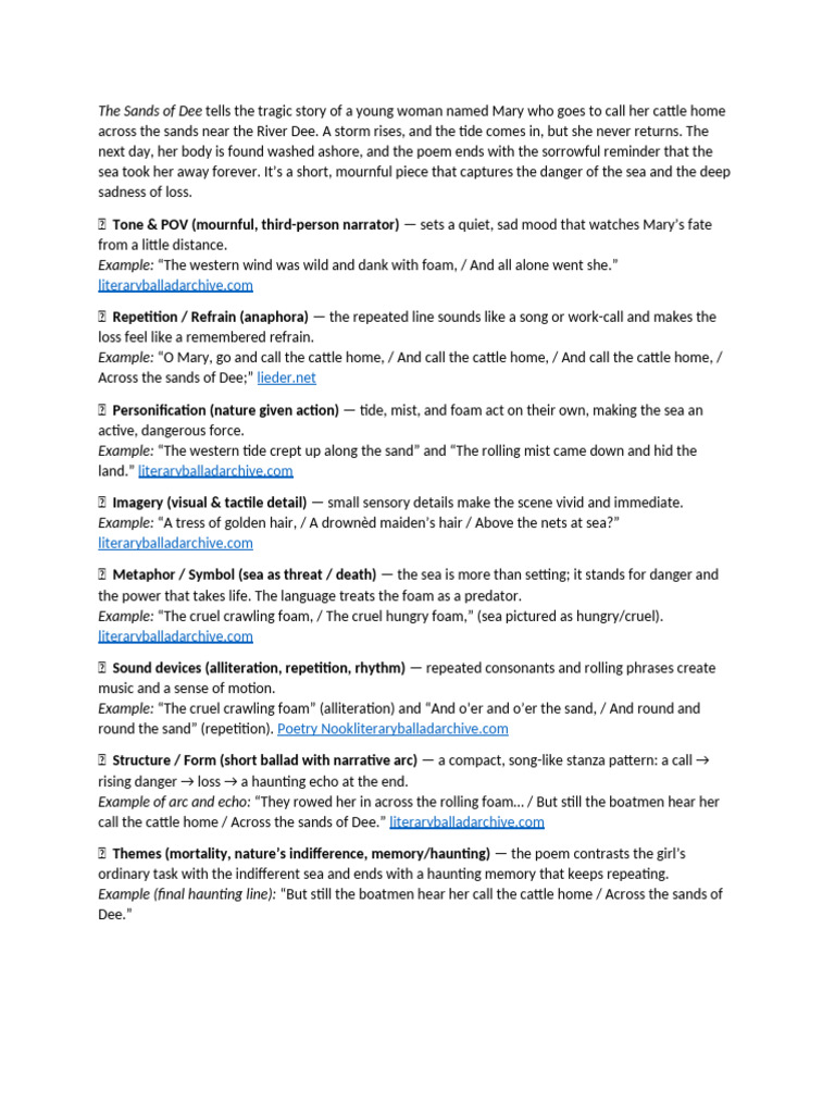 The Tragic Tale of Mary in Dee | PDF | Poetry