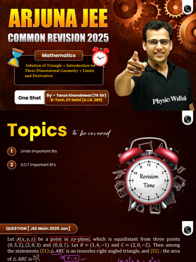 Solution of Triangle Introduction To Three Dimensional Geometry Limits ...