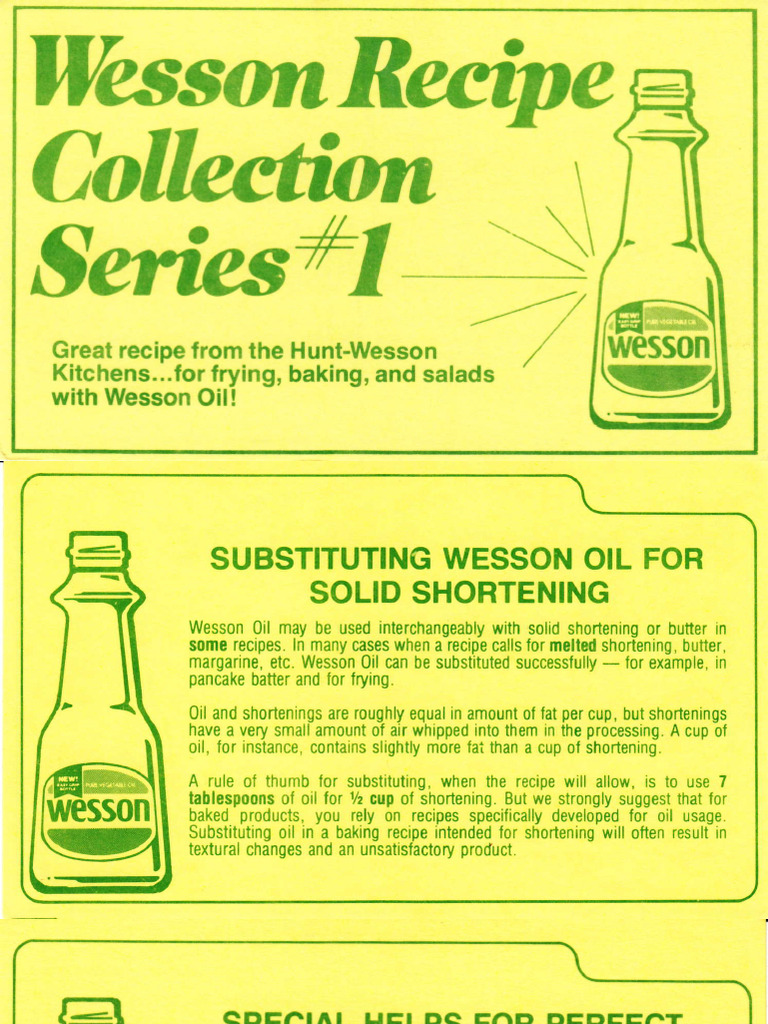 Wesson Oil Cooking and Recipe Guide | PDF | Cakes | Stir Frying