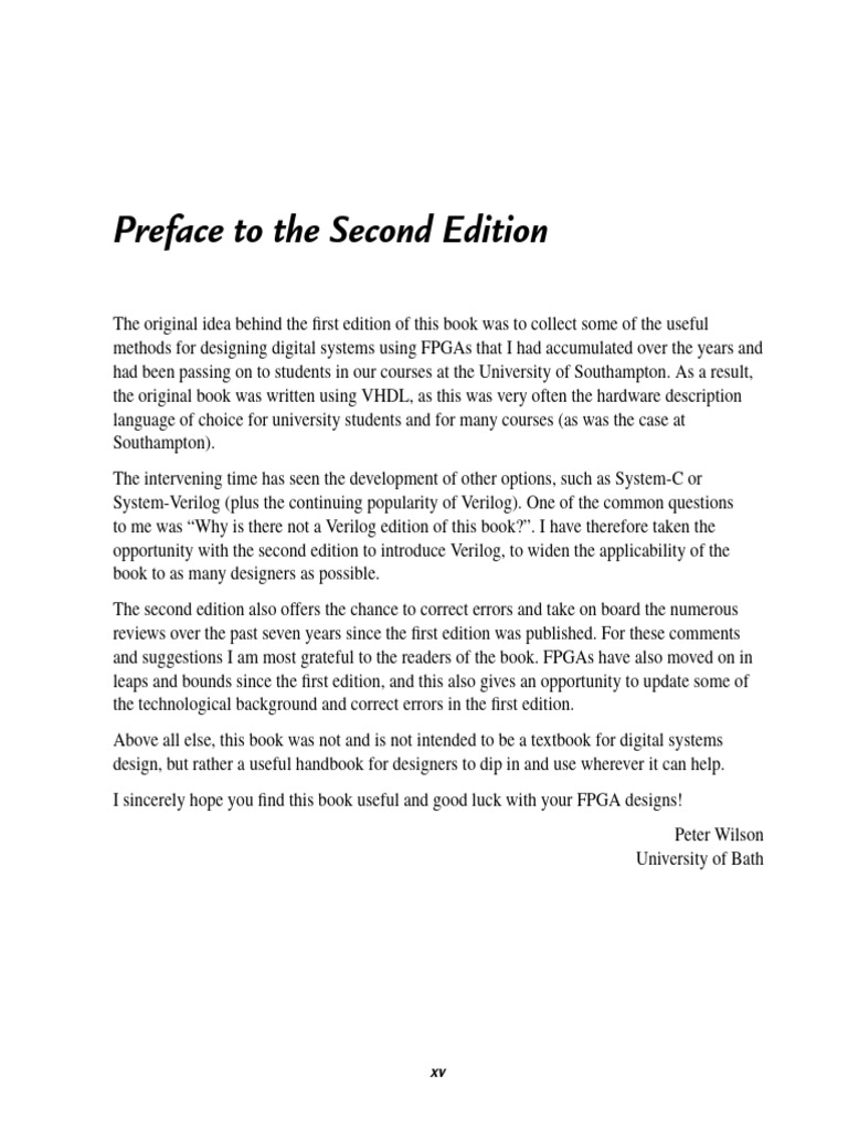 Preface to the Second Edition 2016 Design Recipes for FPGAs Second Edition | PDF