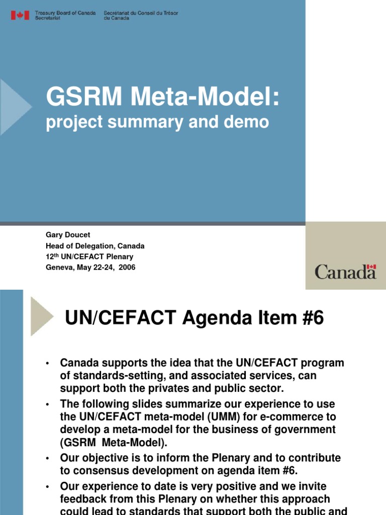 A4a Canada GSRM Meta-Model | PDF | Conceptual Model | Data Model