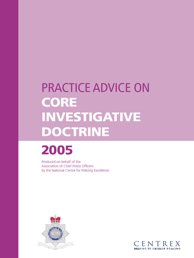 Core Investigative Doctrine Guidance | PDF | Prosecutor | Crimes