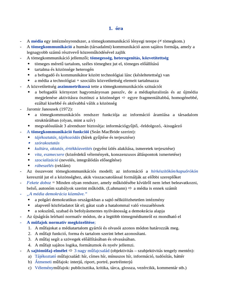 Mediarendszr Ora | PDF