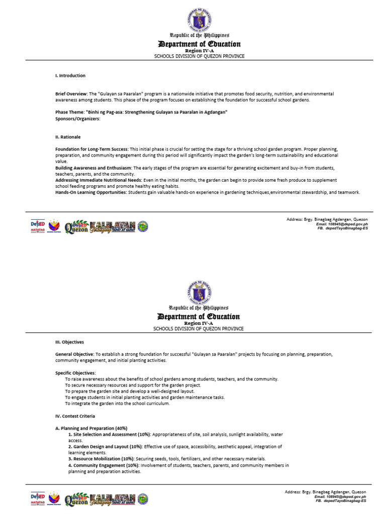 Gulayan sa Paaralan Program Overview | PDF | Agriculture