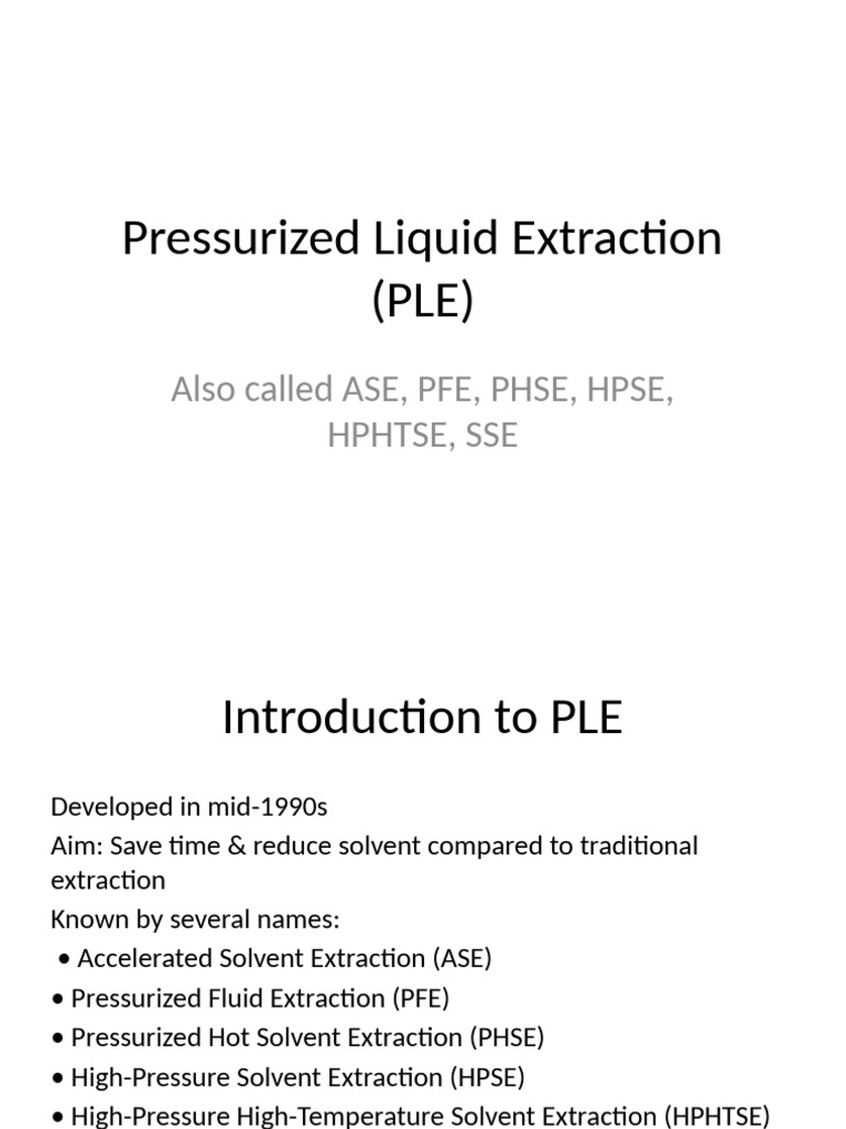 Pressurized Liquid Extraction | PDF | Polyphenol | Solvent