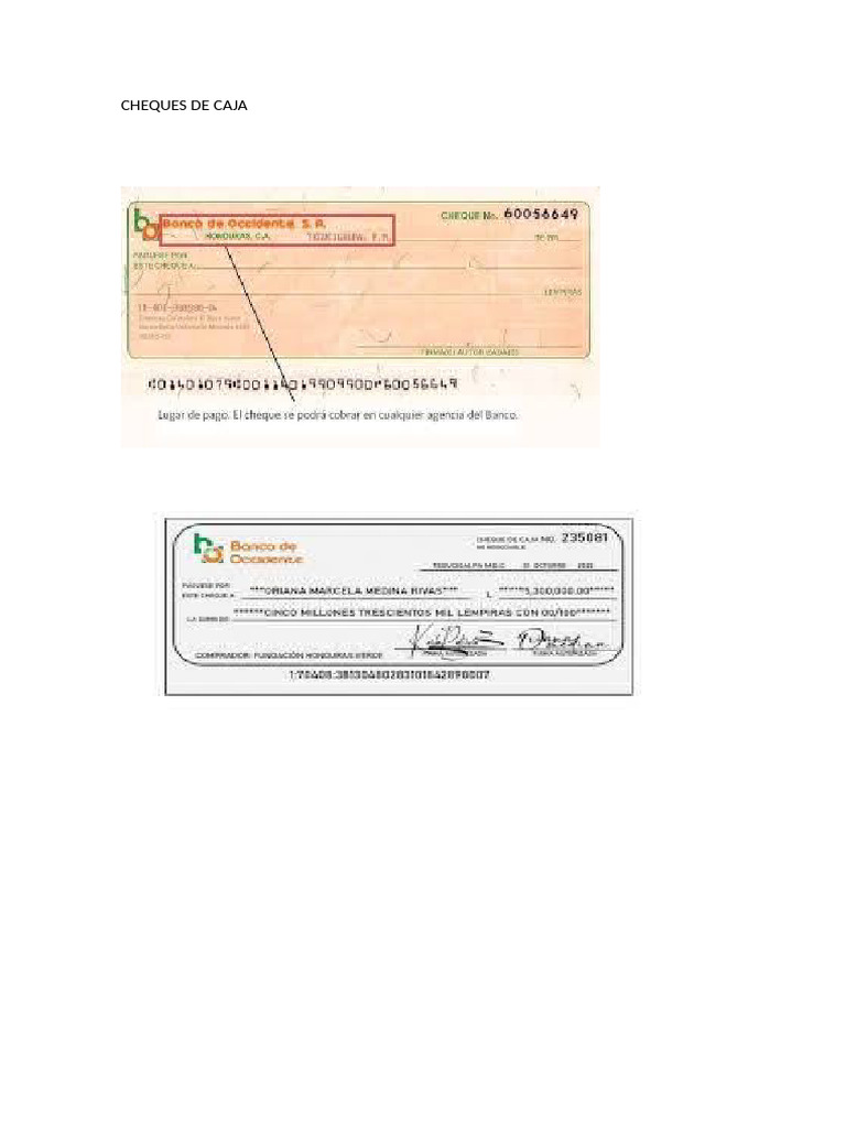 Cheques de Caja | PDF