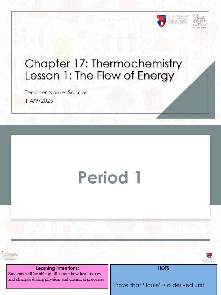 Adv - Chemistry-Ch 17 L1-Presentation-week 2 | PDF | Calorie | Heat