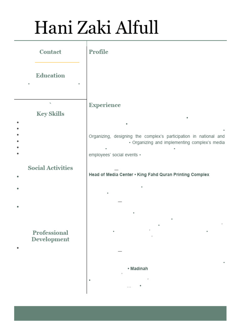 Hani Zaki Alfull English CV | PDF