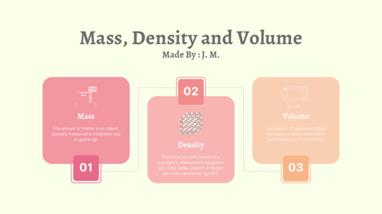 Mass, Density and Volume Physics | PDF
