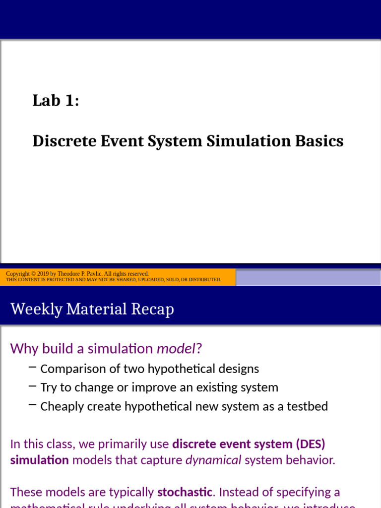 Discrete Event Simulation Lab Overview | PDF | Simulation