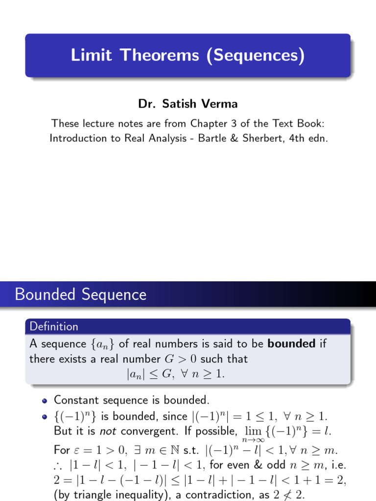 Sequences Limit Theorems(SV) | PDF | Real Number | Sequence