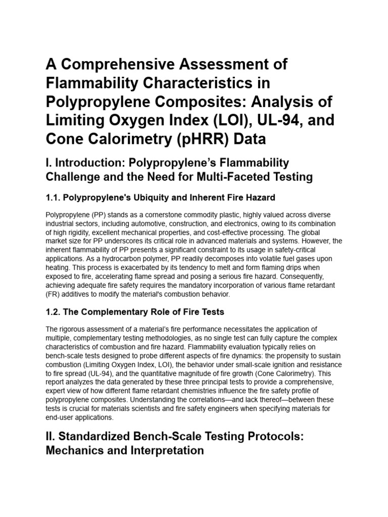 Flammability Assessment of Polypropylene | PDF | Combustion | Fires