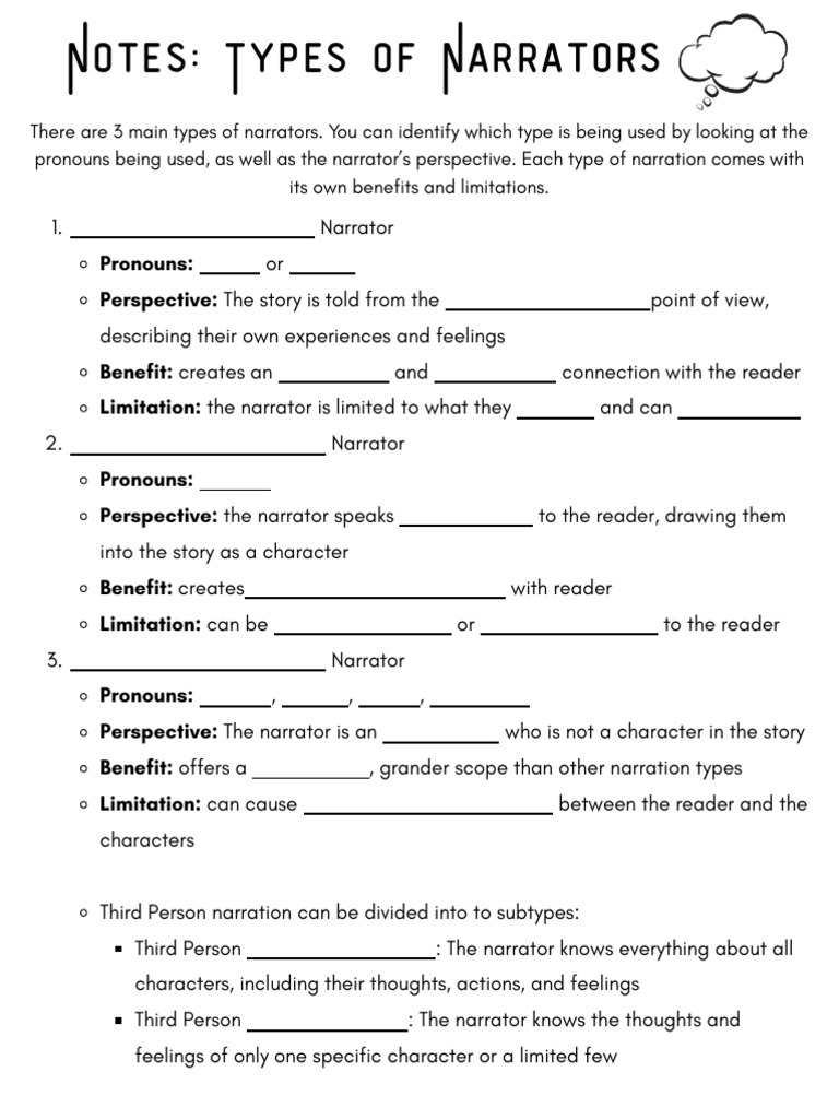 Types of Narrators Explained | PDF | Narration | Literary Theory