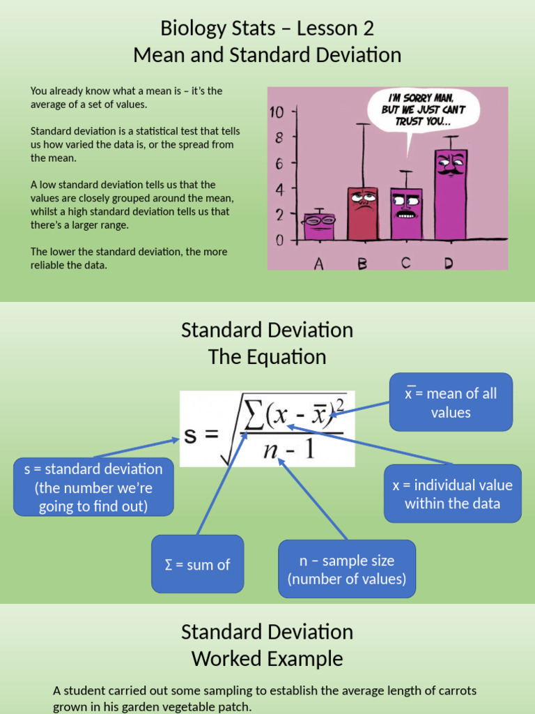 Y12 Stats Lesson 2 Mean and Standard Deviation | PDF | Standard Deviation | Mean