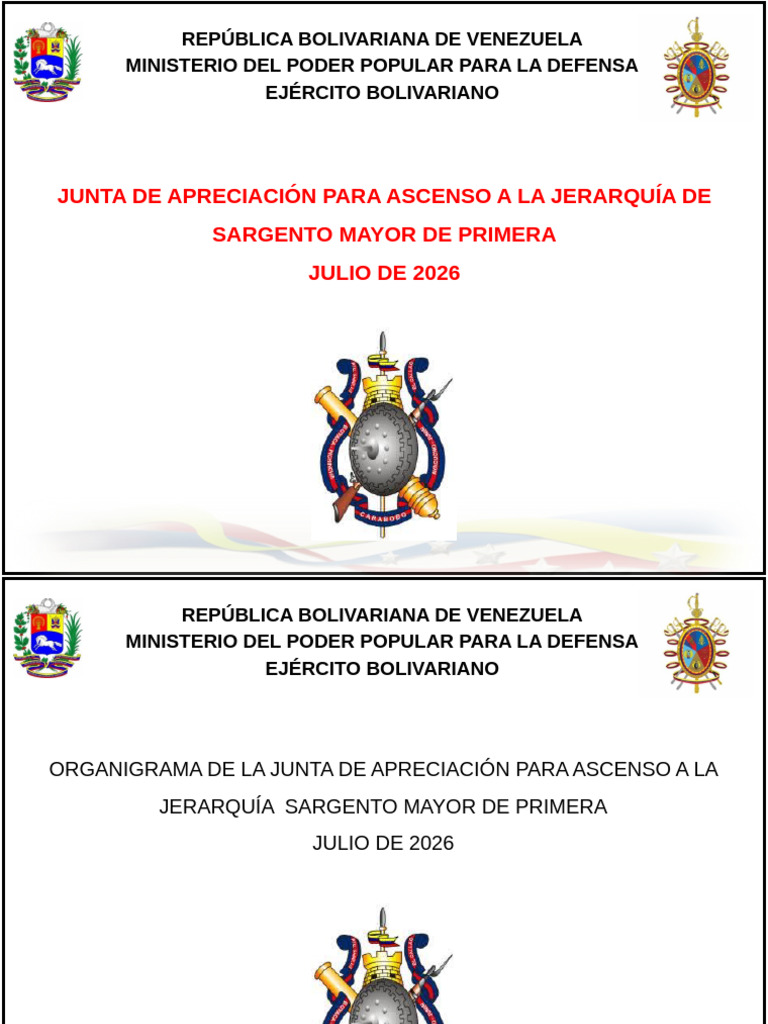 Junta de Apreciación para Ascenso A La Jerarquía de Sargento Mayor de ...