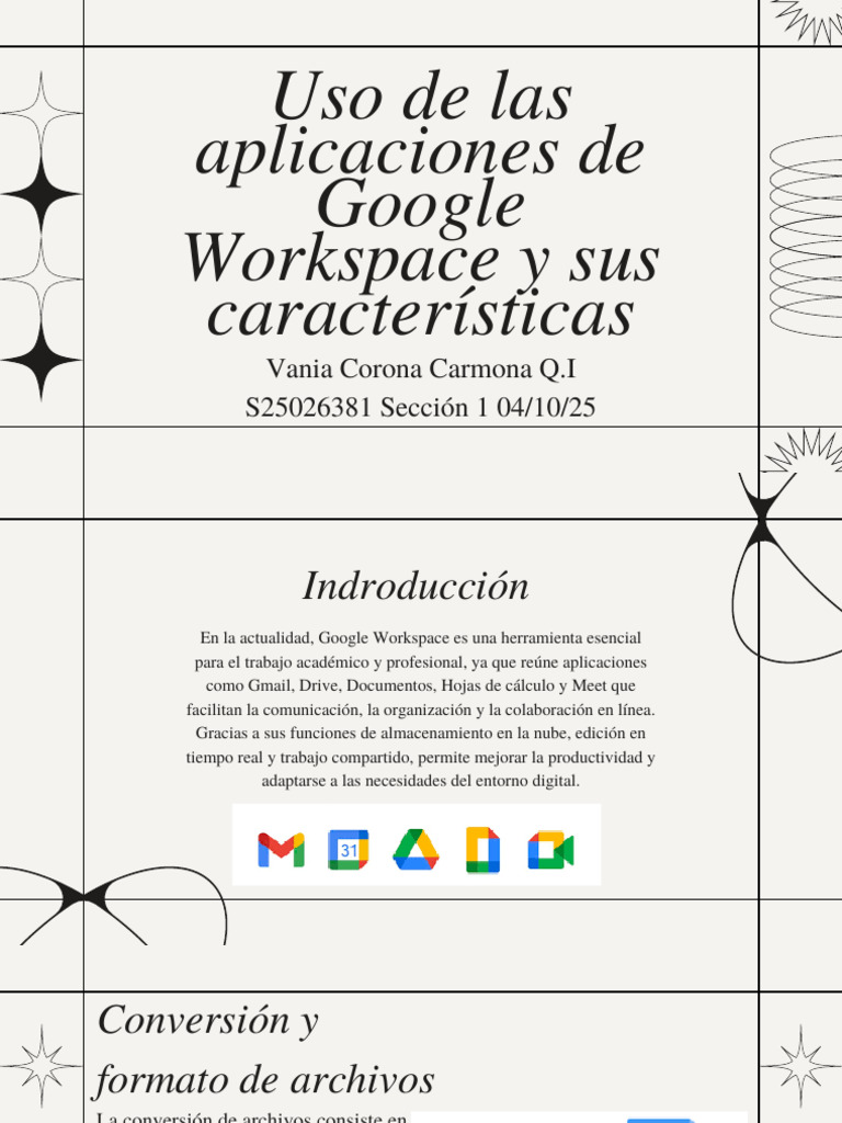 Uso de Las Aplicaciones de Google Workspace y Sus Características | PDF | Formato de archivo ...