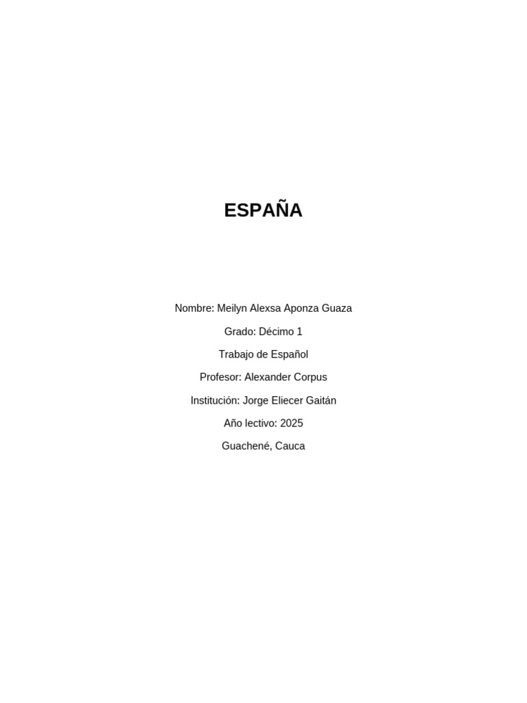 Trabajo Meilyn Aponza | PDF | España | Turismo