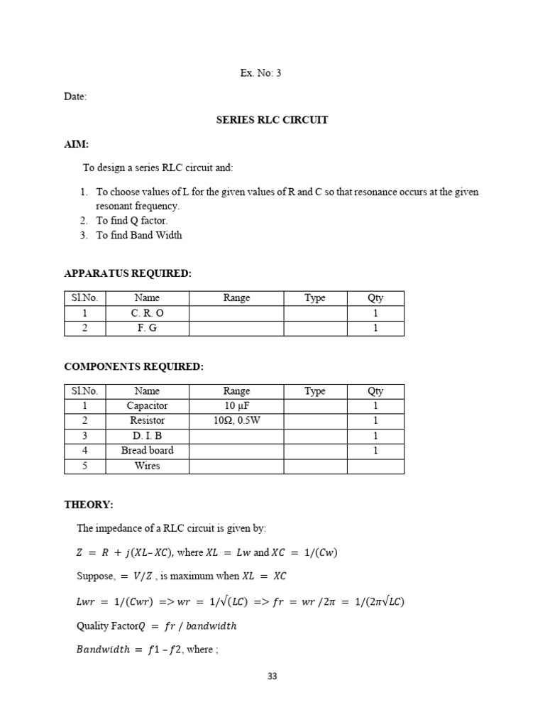 Basic Electronics Laboratory 3 | PDF | Resonance | Electrical Network