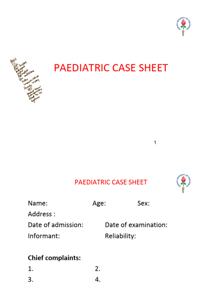 Pediatric Case Sheet Template | PDF | Abdomen