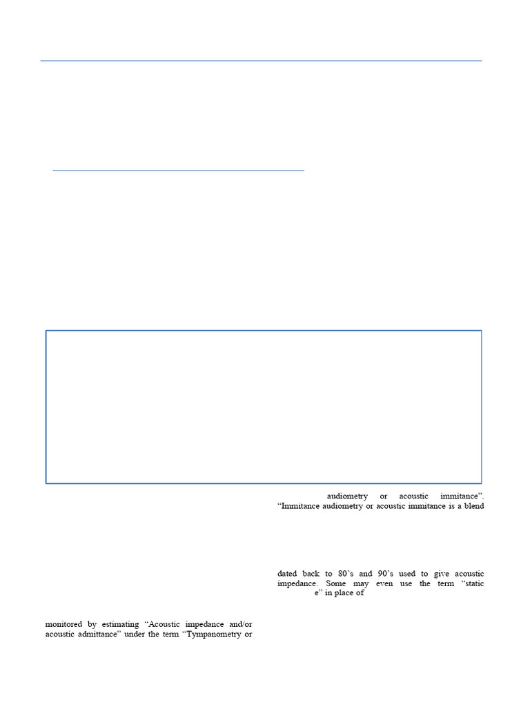 Middle Ear Functioning Measurements Review | PDF | Electrical Impedance ...