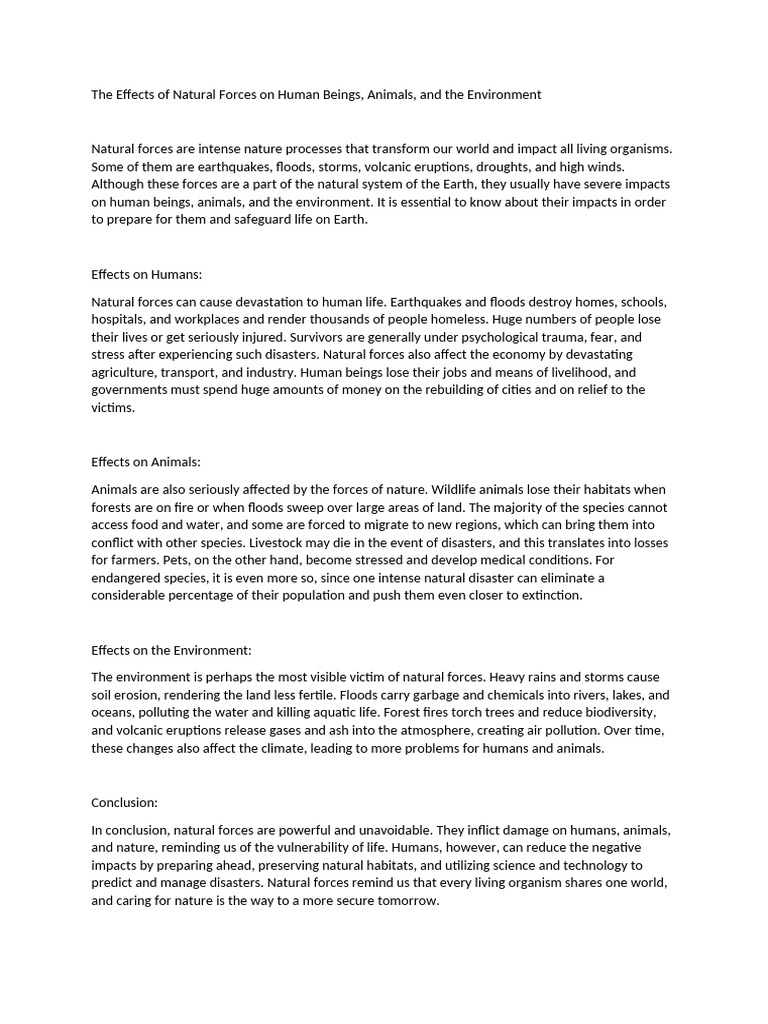 Iniglizce Natural Forces | PDF | Natural Environment | Flood