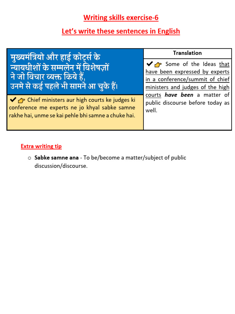 English Writing Skills Exercise - 6 | PDF | Linguistic Typology | Languages