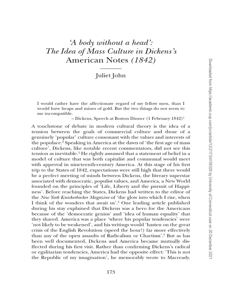 Dickens and the Concept of Mass Culture | PDF | Charles Dickens ...