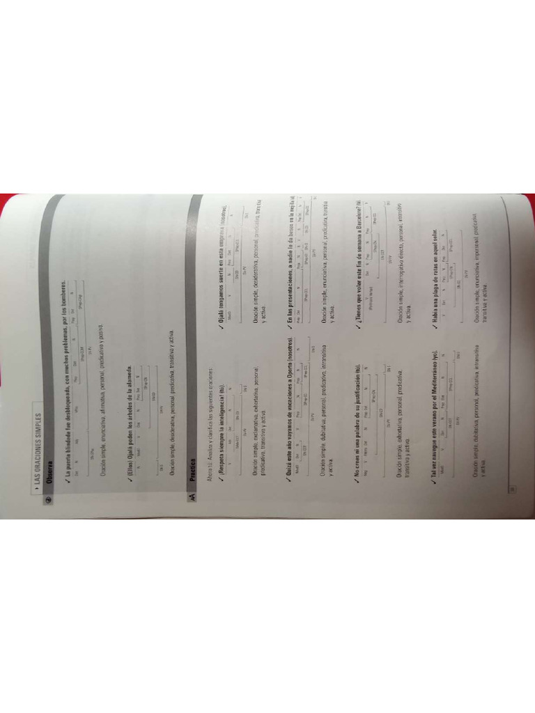 Practica Oración Simple | PDF