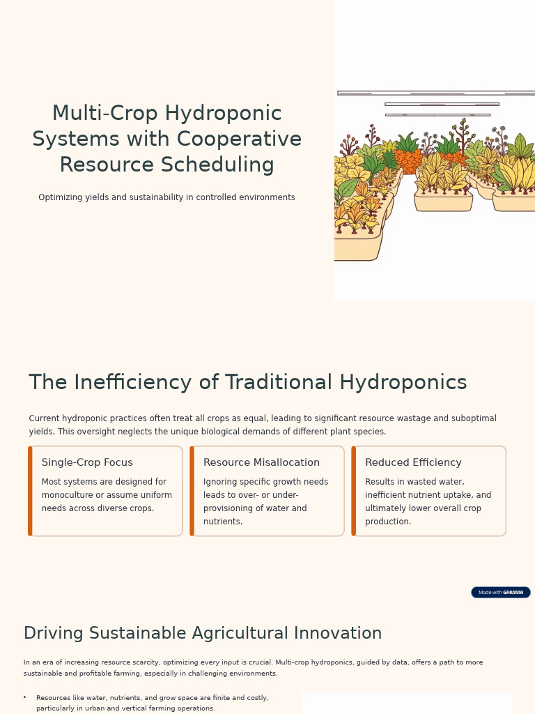 Multi Crop Hydroponic Systems With Cooperative Resource Scheduling ...