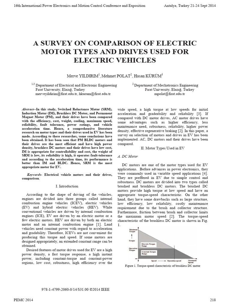Electric Motor Types for EV Comparison | PDF | Electric Motor ...