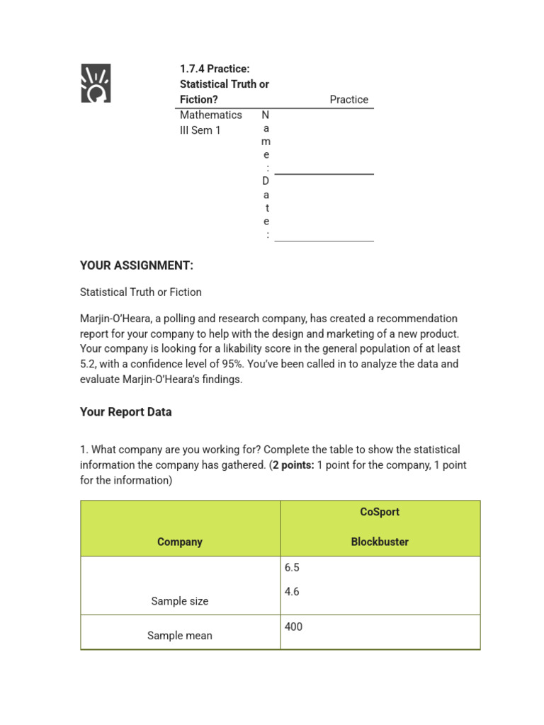 Statistical Analysis of Likability Scores | PDF | Standard Deviation ...