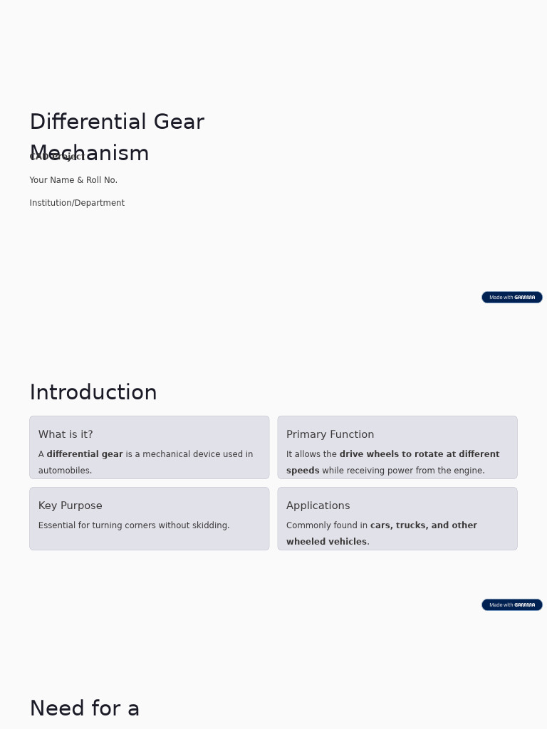 Differential Gear Mechanism Explained | PDF | Gear | Vehicles