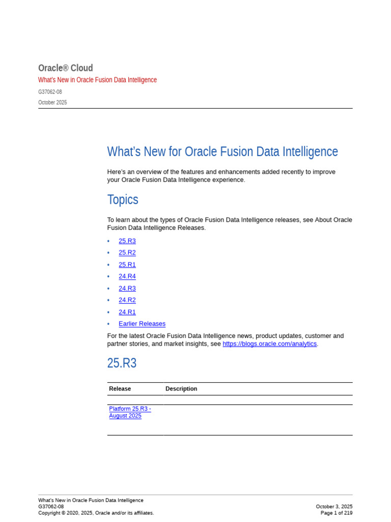 Whats New Oracle Fusion Data Intelligence | PDF | Analytics | Oracle ...