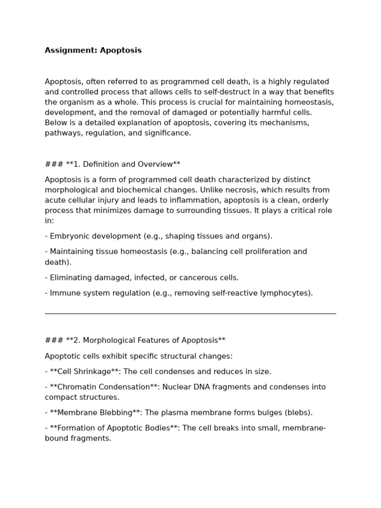 Patho Assignment Apoptosis | PDF | Apoptosis | Cell Communication