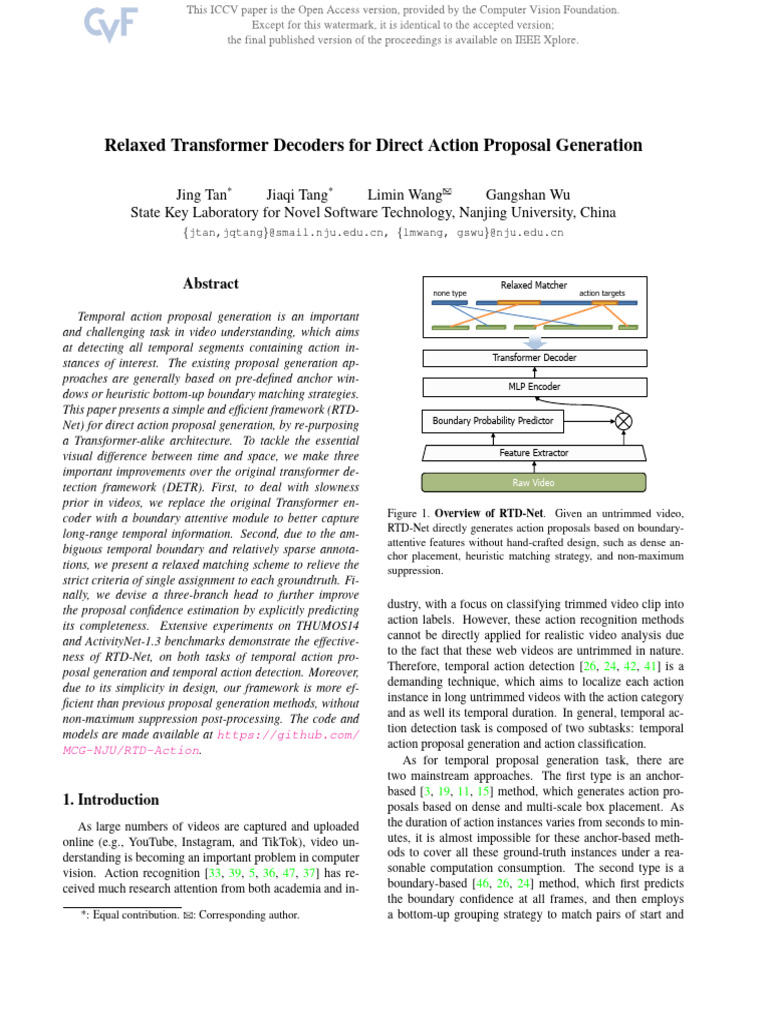 Tan Relaxed Transformer Decoders For Direct Action Proposal Generation ICCV 2021 Paper | PDF ...