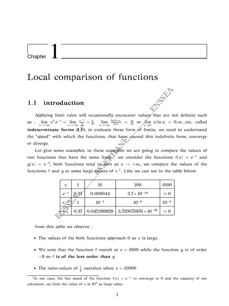 Local Comparison of Functions and Limits | PDF | Function (Mathematics ...