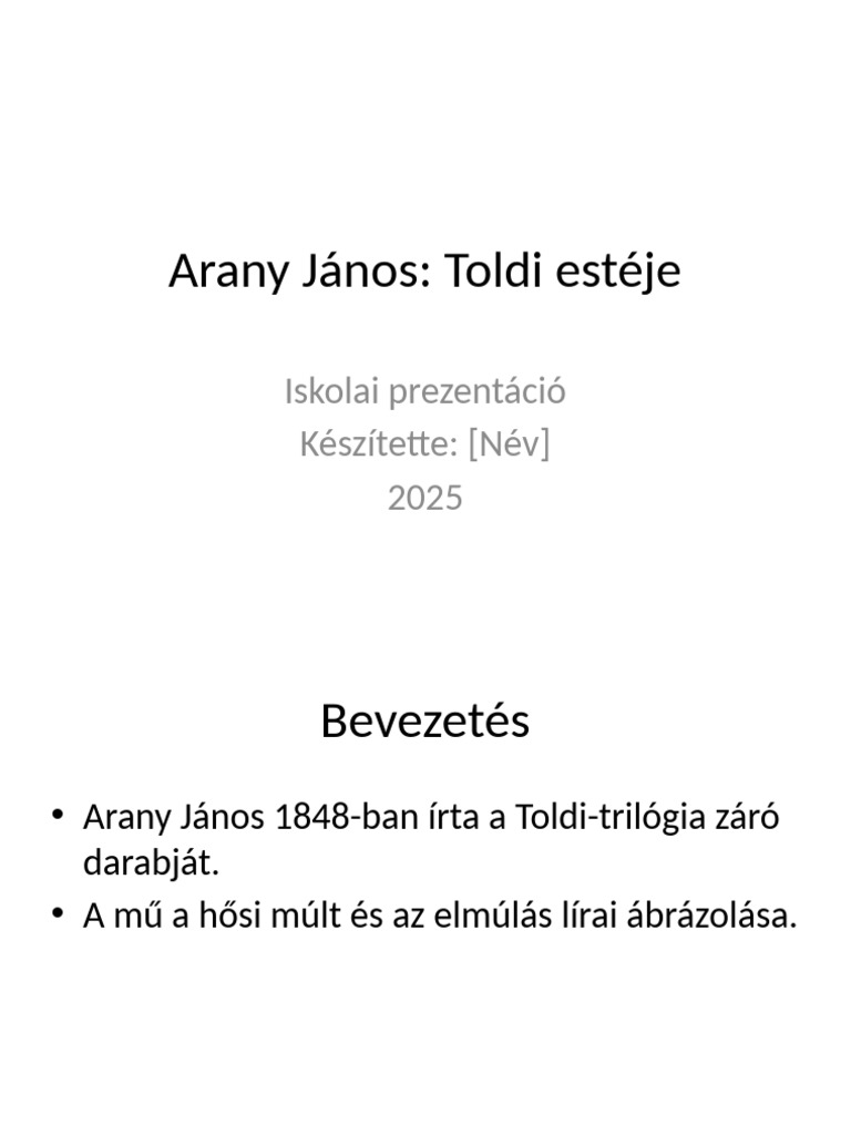 Arany Toldi Esteje | PDF