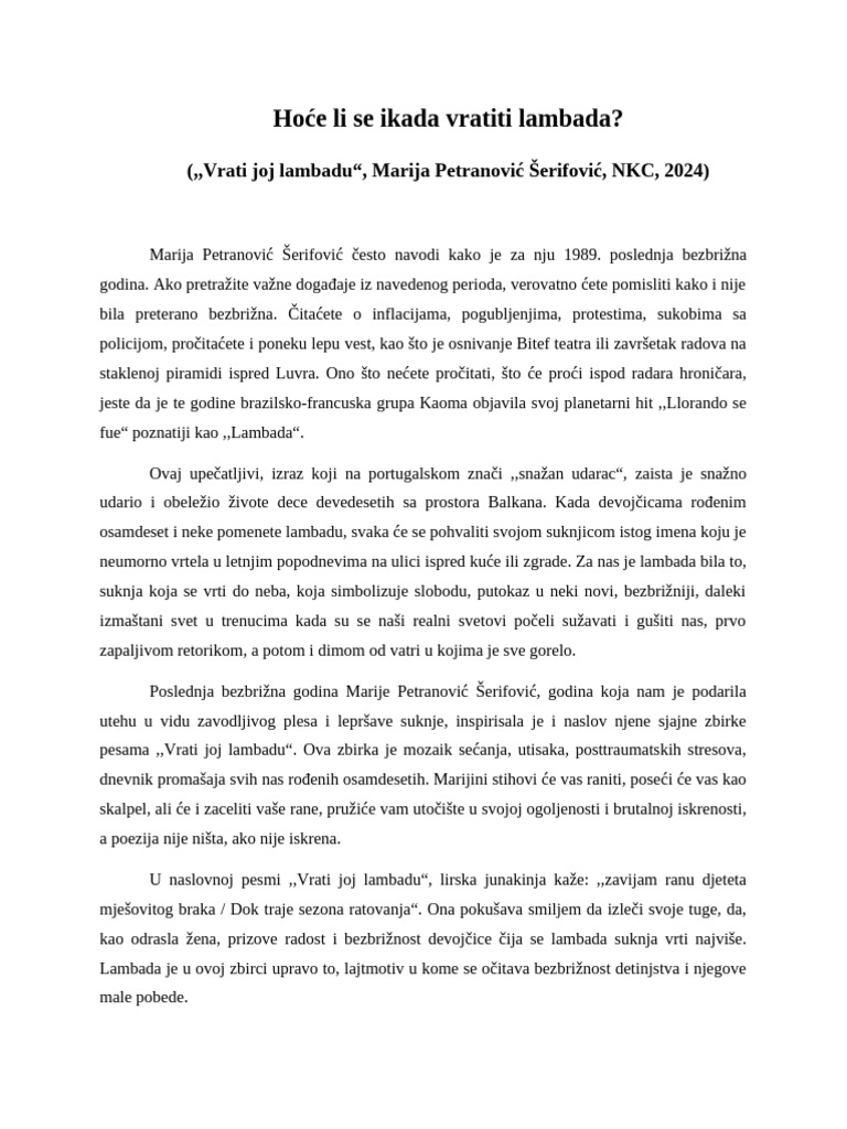 Vrati Joj Lambadu | PDF