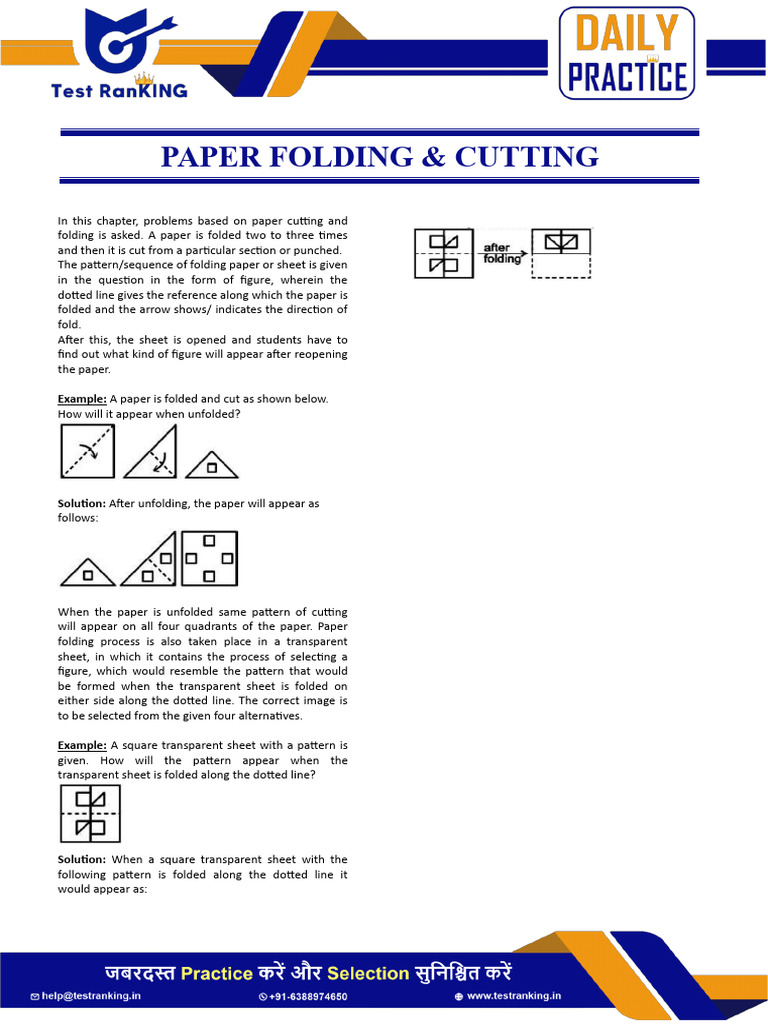 Paper Folding Cutting | PDF