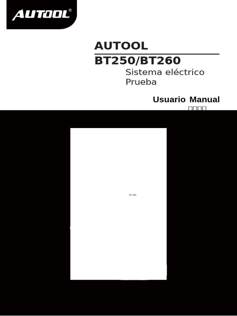 Manual de Usuario AUTOOL BT260 | PDF | Corriente continua ...