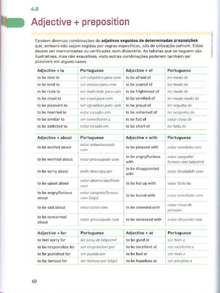 Prepositional Verbs Adjectives | PDF