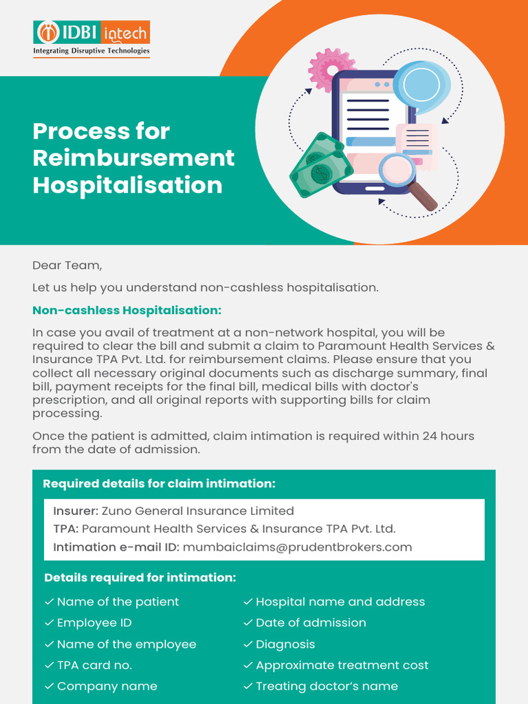 Non-Cashless Hospitalization Reimbursement Guide | PDF | Public ...