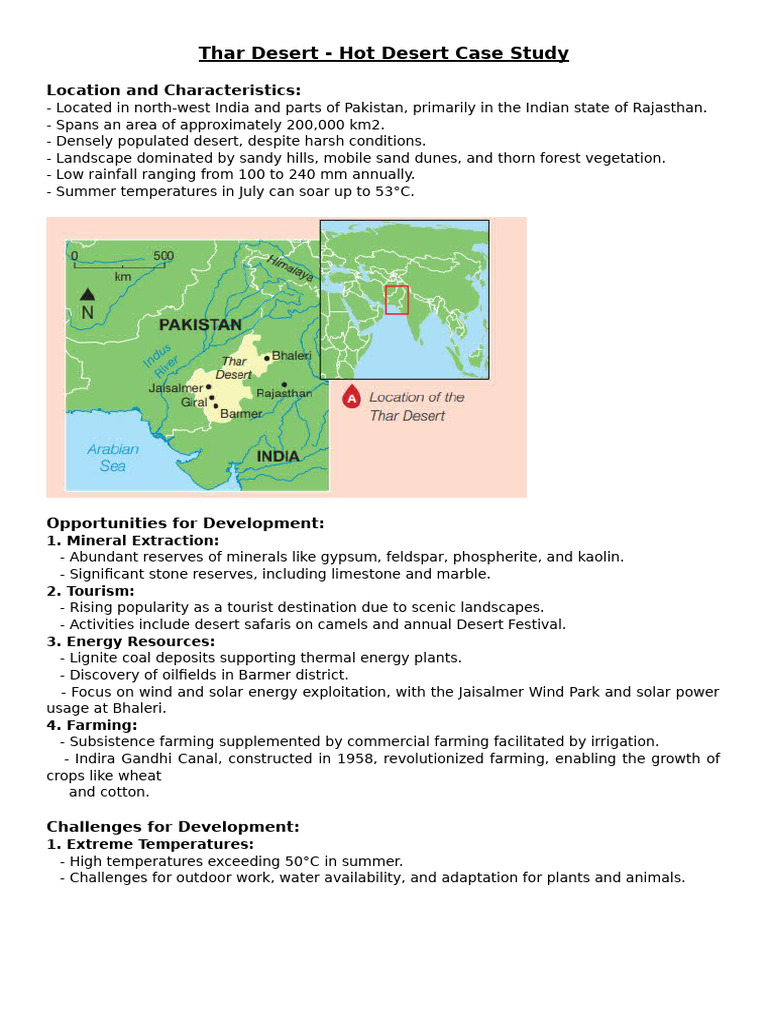 Thar Desert: Opportunities and Challenges | PDF