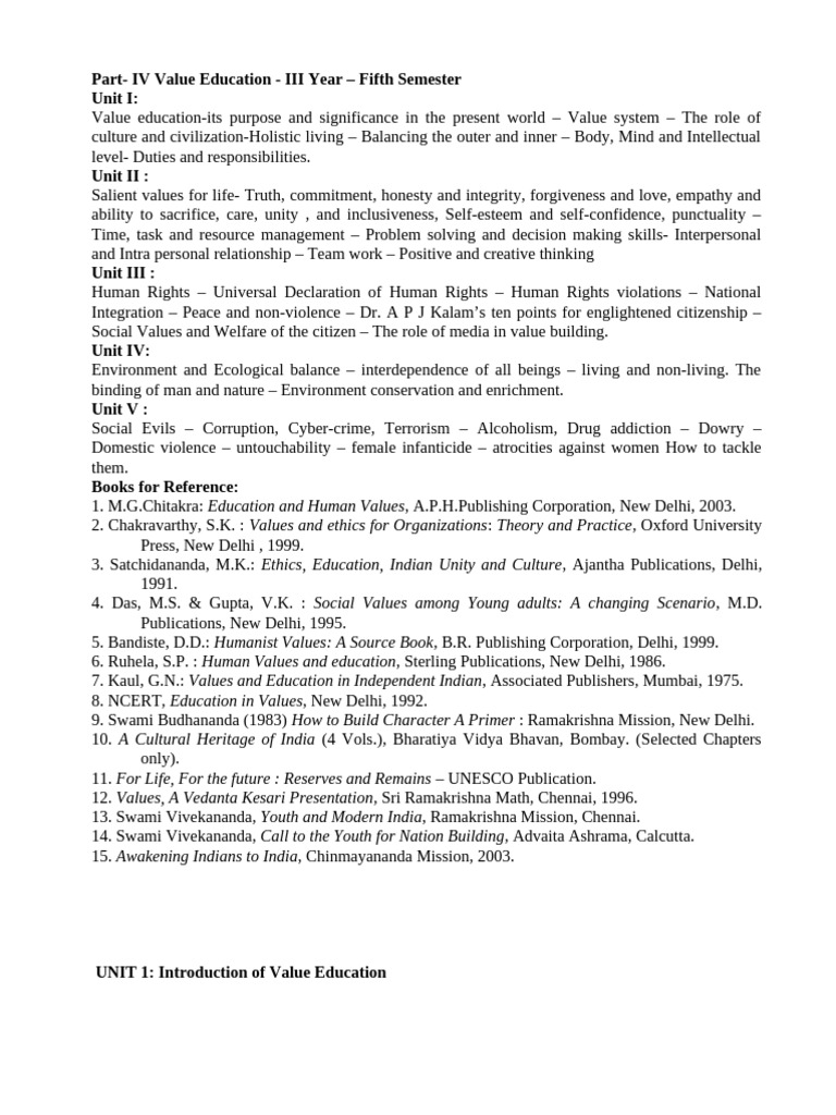 Value Education | PDF | Ecosystem | Value (Ethics)