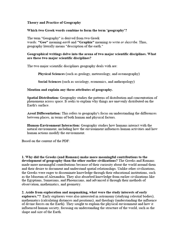 Understanding Geography: Key Concepts | PDF | Geography | Hypothesis