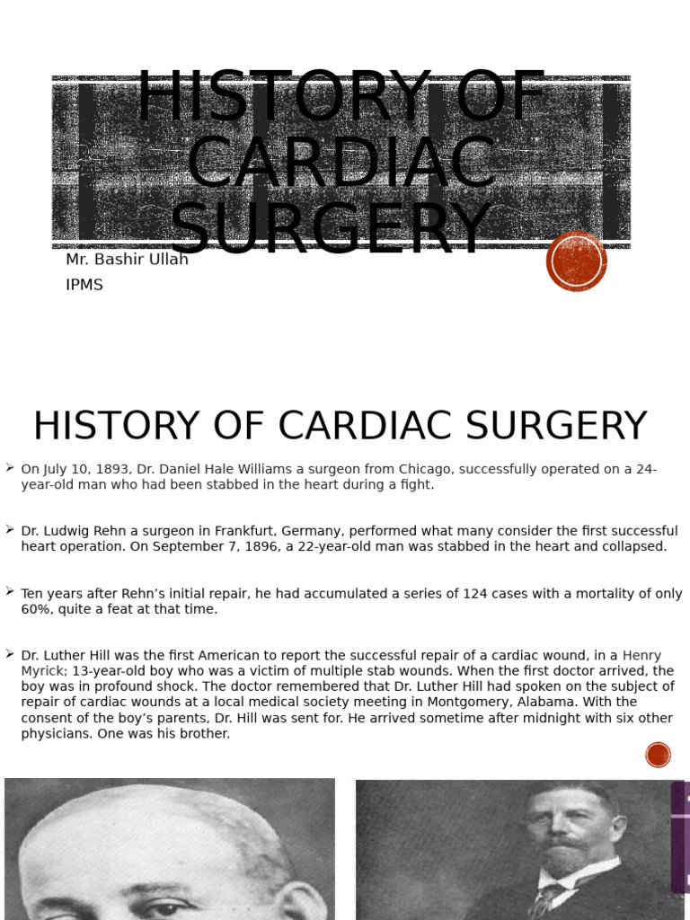 History of Cardiac Surgery Milestones | PDF | Cardiac Surgery ...