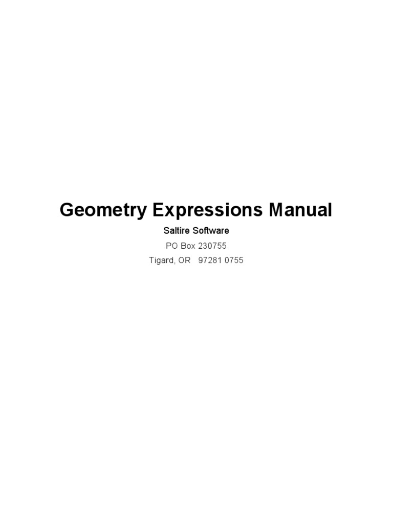 Geometry Expressions Manual | PDF | Circle | Triangle