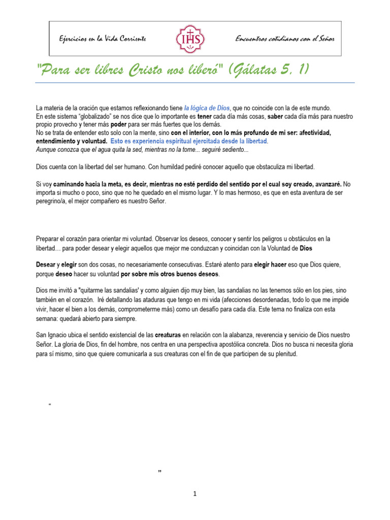 Ficha 7 para Ser Libres Cristo Nos Liberó | PDF | Dios | Oración